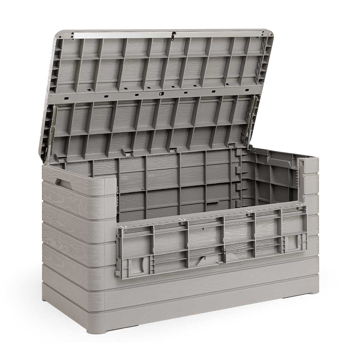 Toomax Dolomiti XXL 970L Garden Storage Deck Box - Warm Grey Woodgrain ...