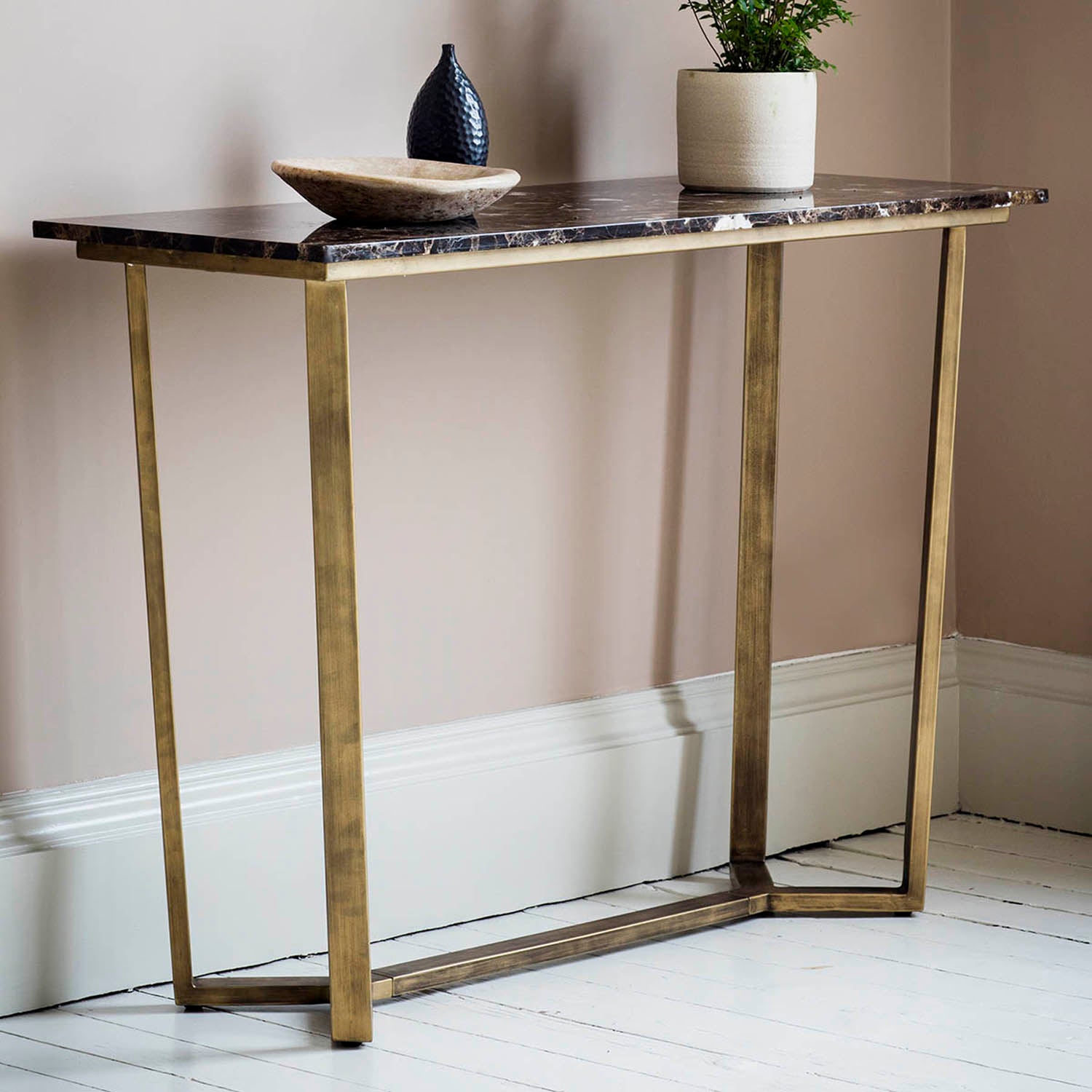 Gallery Interiors Emperor Console Table Marble – LakelandHome.co.uk